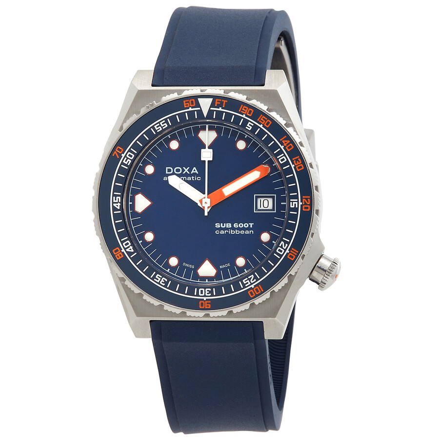 Doxa Sub 600T Caribbean Automatic Blue Dial Men's Watch 861.10.201.32 ...