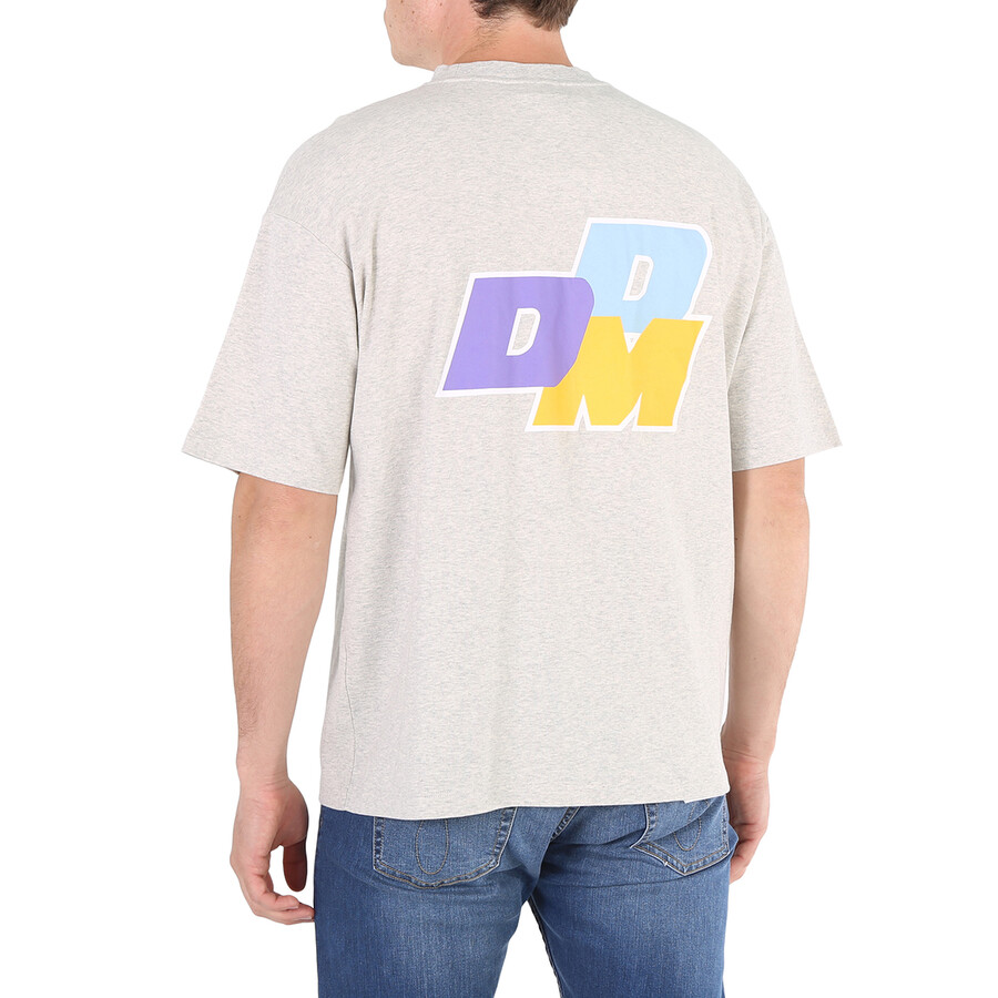 Drole De Monsieur Men's Light Grey DDM Logo Print Cotton Le T-Shirt ...
