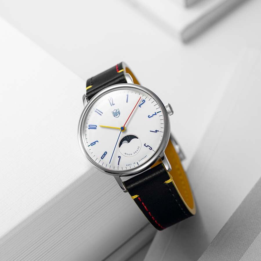 Dufa Gropius Moonphase Quartz White Dial Men's Watch DF-9032-04 ...