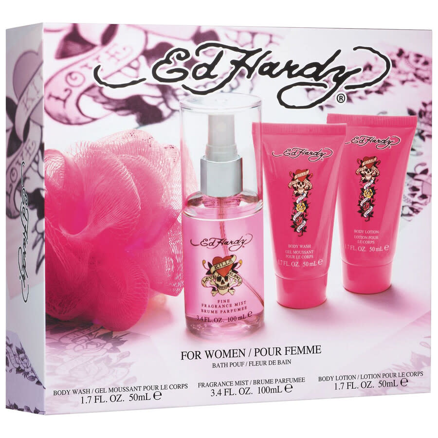 Christian Audigier Ladies Ed Hardy Gift Set Fragrances 719346264853 ...