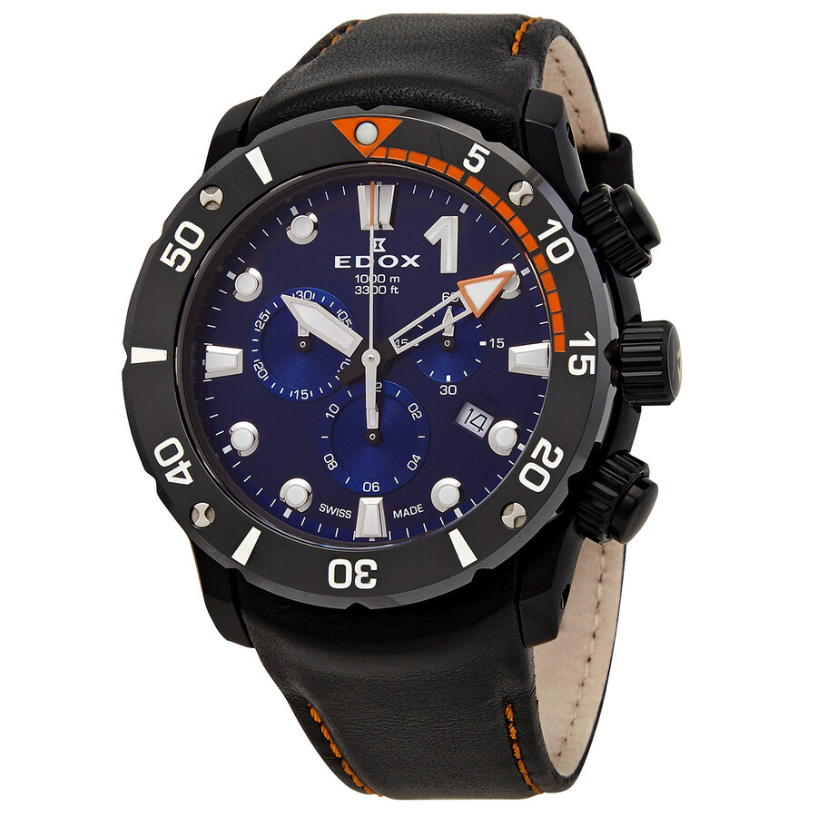 Edox Chronograph Quartz Blue Dial Men's Watch 10242 TINNO BUIN 7640174548620 - Watches - Jomashop