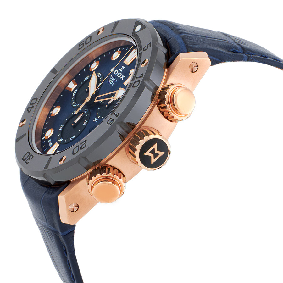 Edox CO-1 Chronograph Quartz Blue Dial Men's Watch 10242 TINR BUIRN 7640174548637 - Watches, Co ...