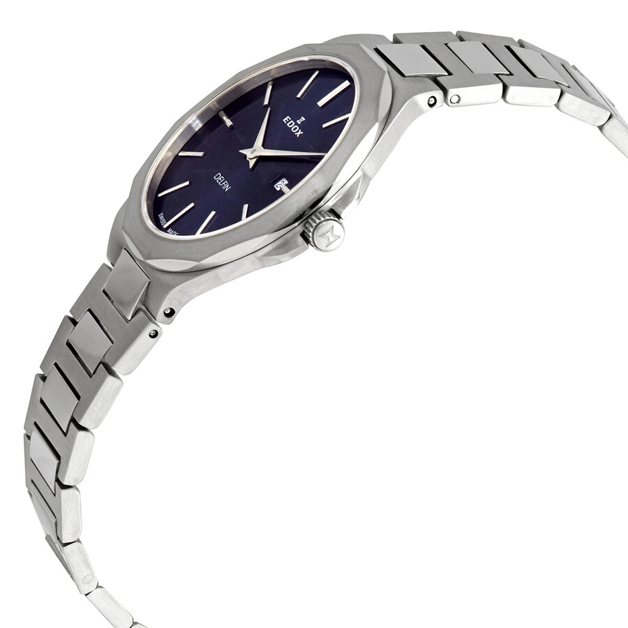 Edox Delfin Quartz Blue Dial Ladies Watch 57005 3M BUIN 842047185476 ...