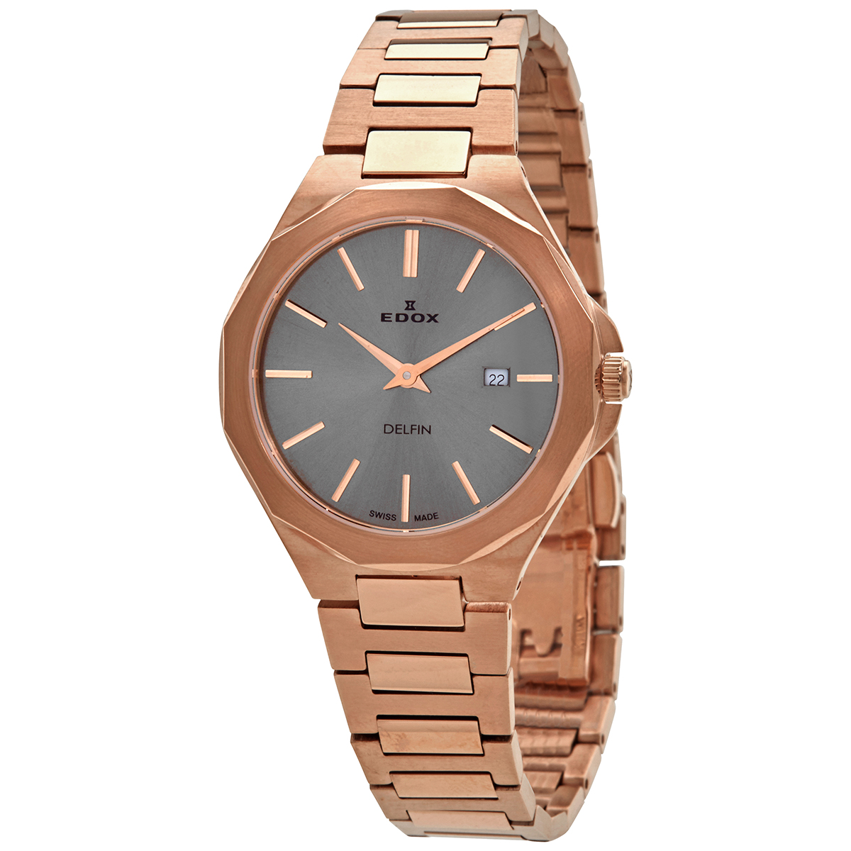 Edox Delfin Quartz Grey Dial Ladies Watch 57005 37RM GIR 842047185452 ...