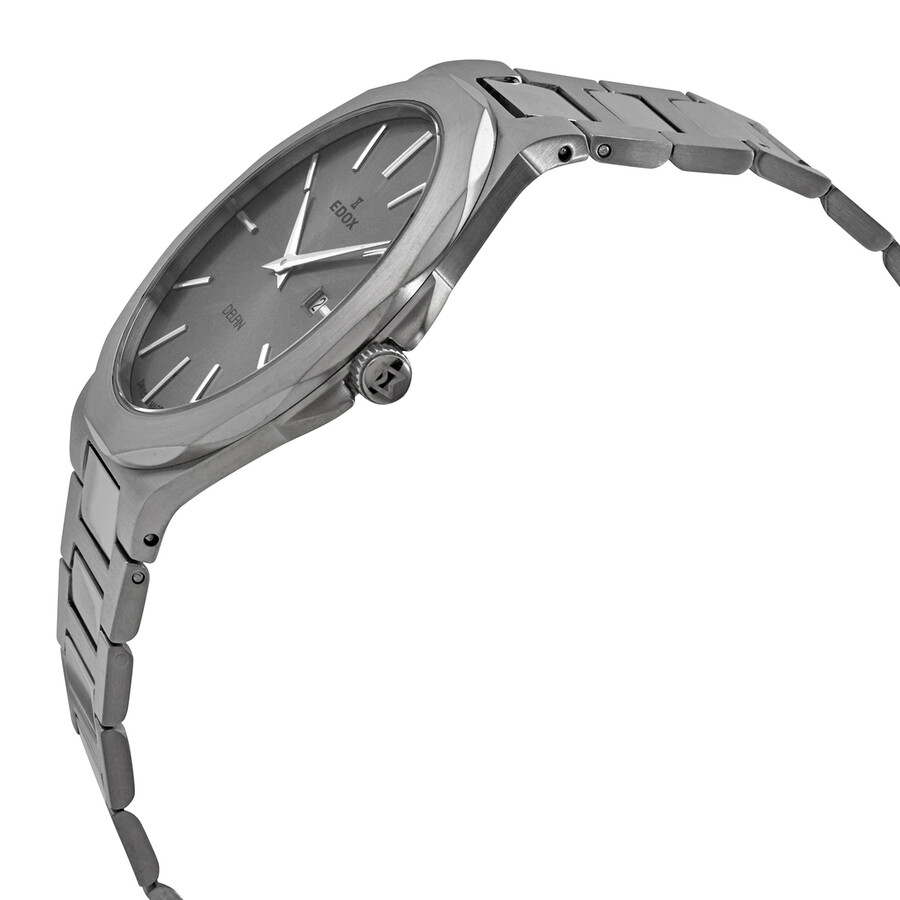 Edox Delfin Quartz Grey Dial Men's Watch 71289 3M GIN 842047185582 ...