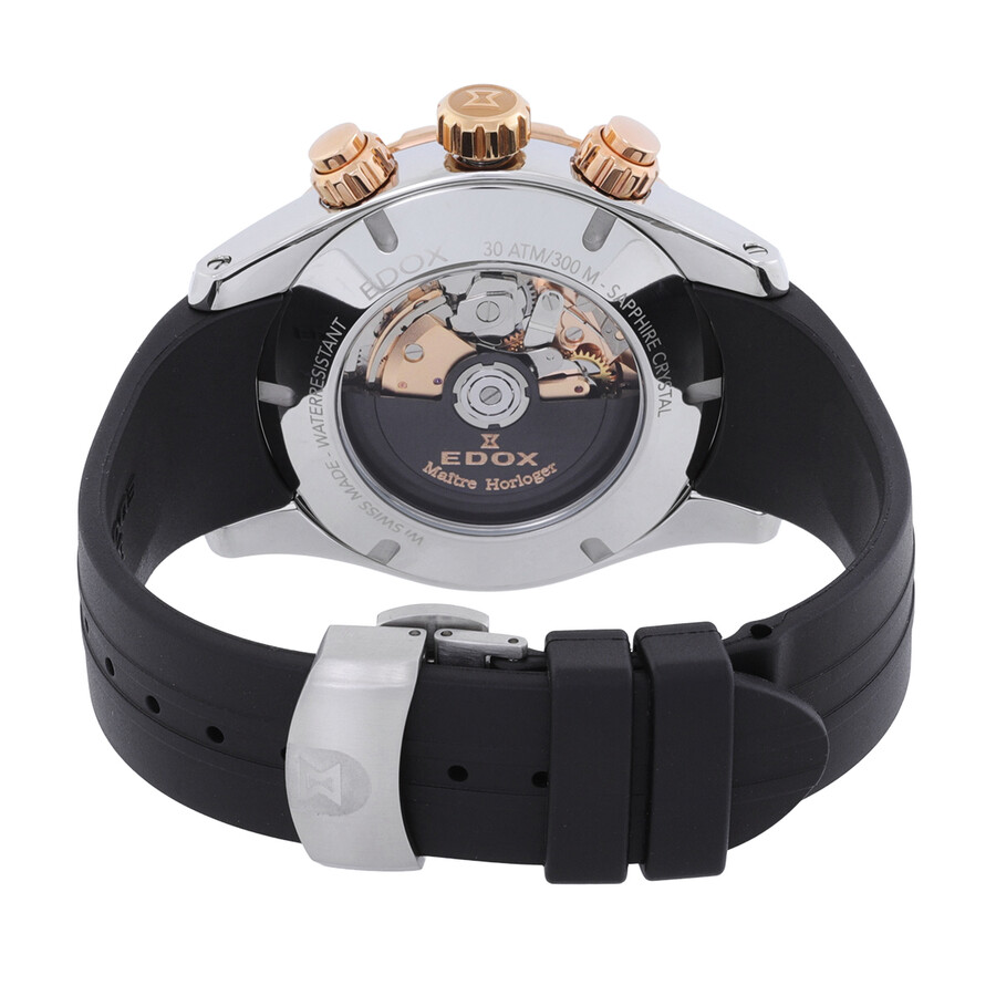 Edox Grand Ocean Chronograph Automatic Black Dial Men's Watch 01123 ...