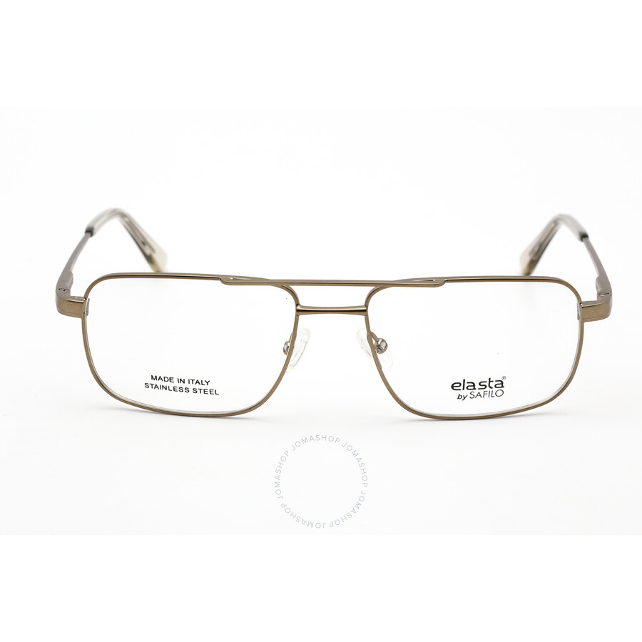 Elasta Mens Brown Rectangular Eyeglass Frames E72360tui0056