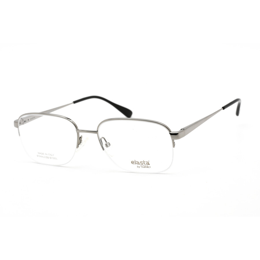 Elasta Men's Silver Tone Rectangular Eyeglass Frames E723806LB0056 ...