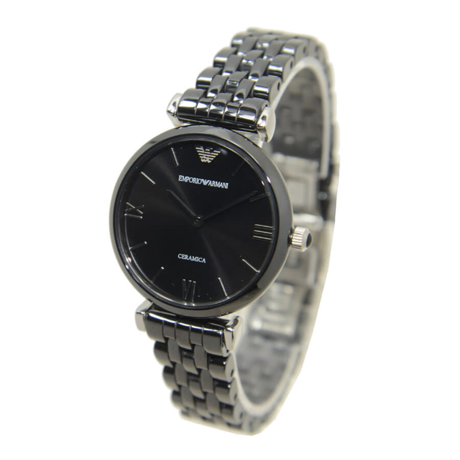 Emporio Armani Ceramica Black Dial Black Ceramic Quartz Ladies Watch AR1487 - Watches, Ceramica ...