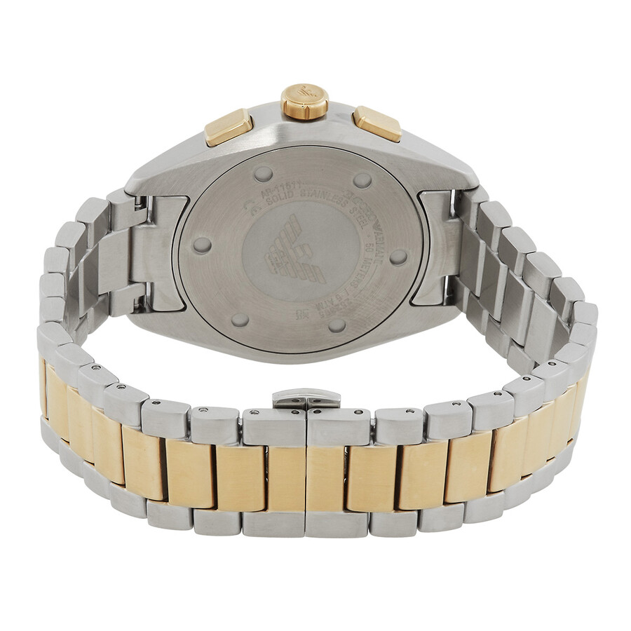 Emporio Armani Chronograph Quartz Green Dial Two-Tone Men's Watch ...