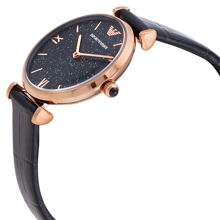 Emporio Armani Gianni T-Bar Quartz Blue Dial Ladies Watch AR11424 ...