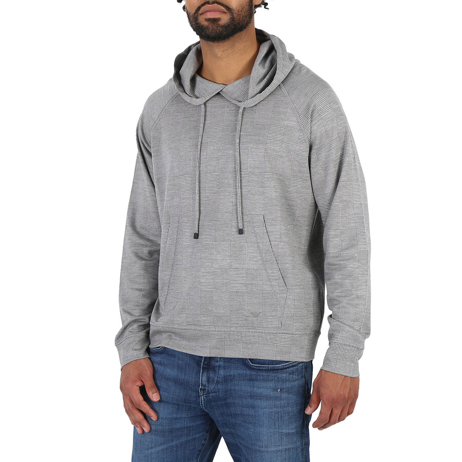 Emporio Armani Grigio Prince Of Wales Eucalyptus Wool-Blend Jersey ...