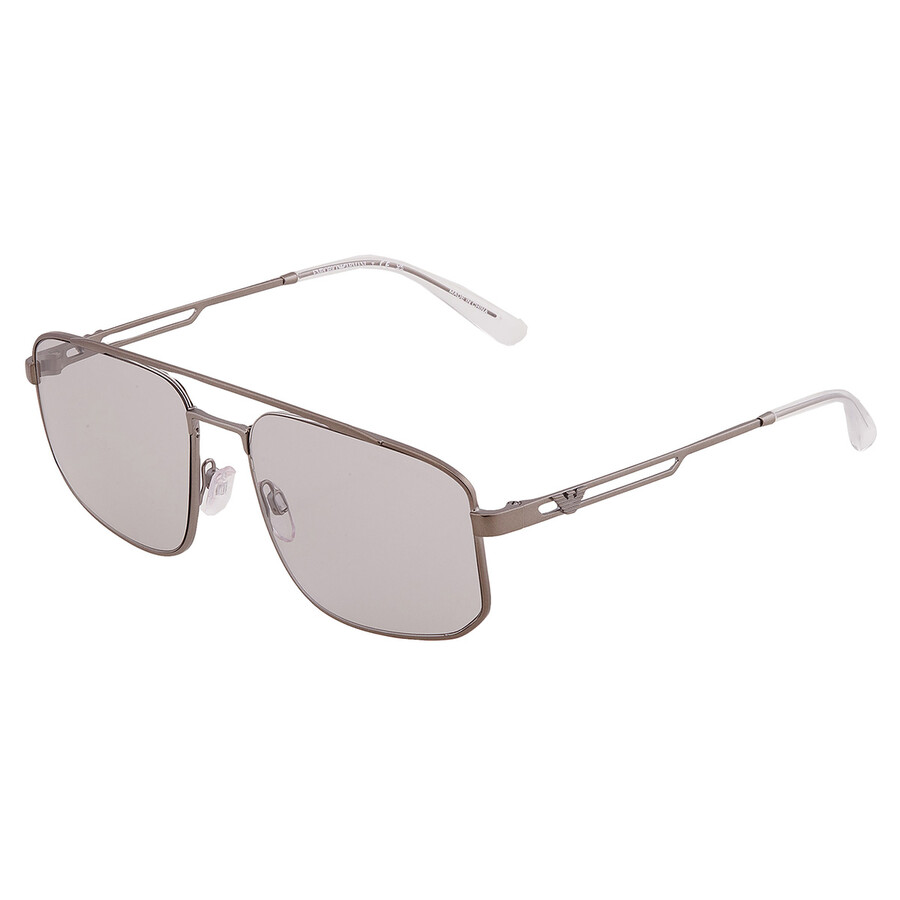Emporio Armani Light Grey Navigator Men's Sunglasses EA2139 300387 57 ...