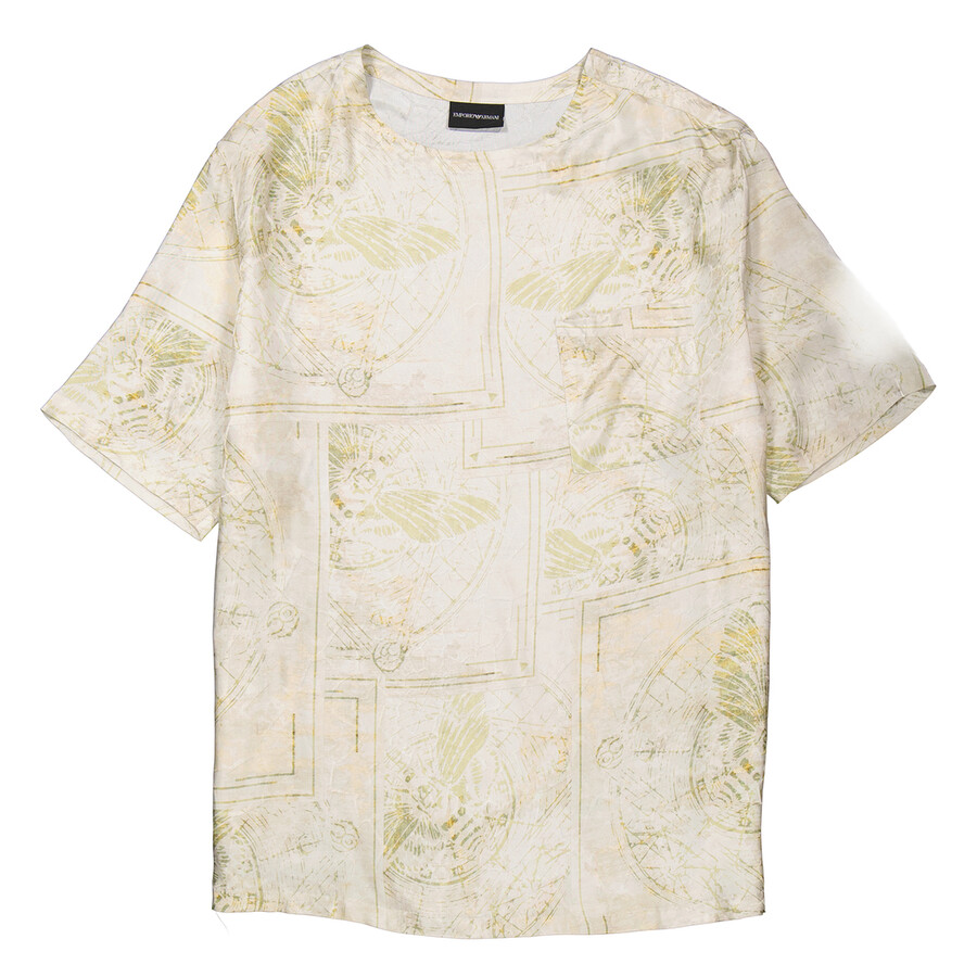 Emporio Armani Men's Compass-Rose Print Twill T-shirt, Size Medium ...