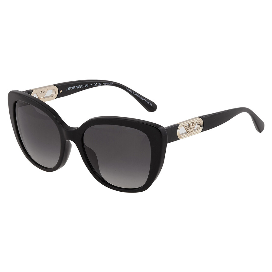 Emporio Armani Polarized Grey Gradient Butterfly Ladies Sunglasses ...
