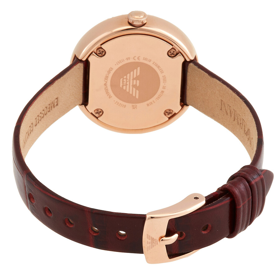 Emporio Armani Quartz Crystal White Mother of Pearl Dial Ladies Watch ...