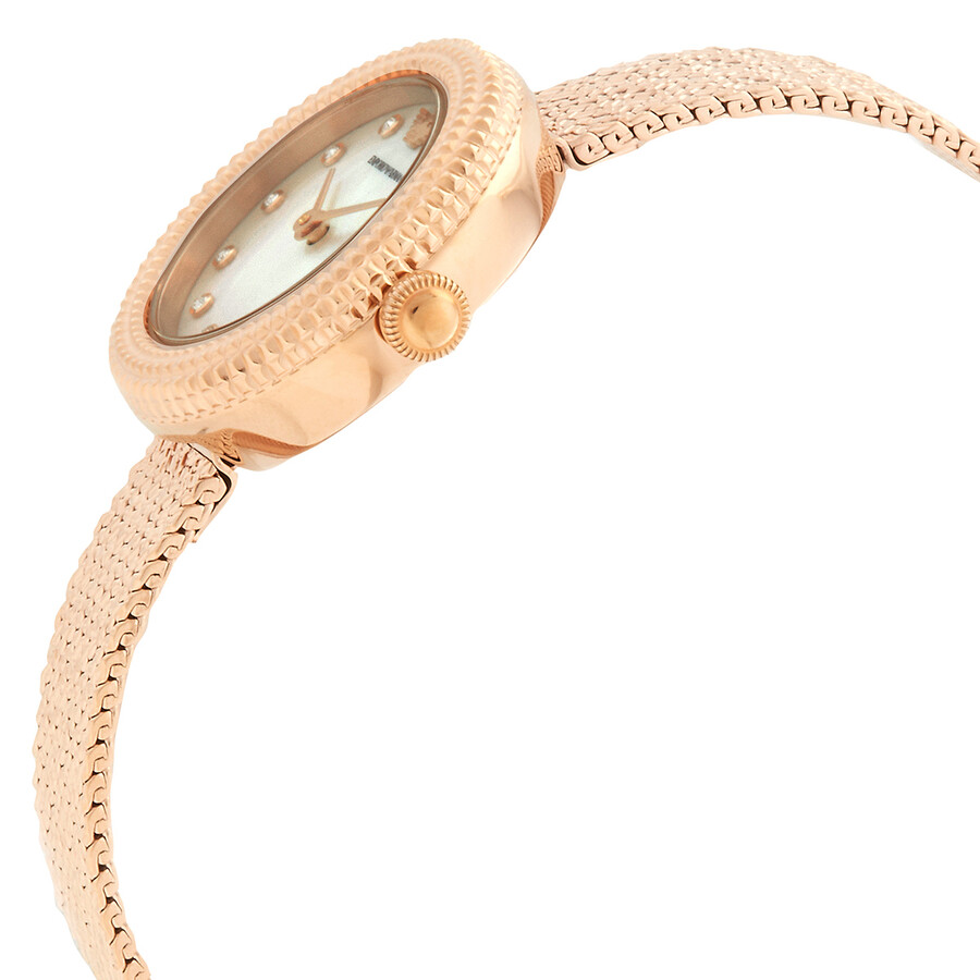 Emporio Armani Rosa Quartz Crystal White Dial Ladies Watch AR11416 ...