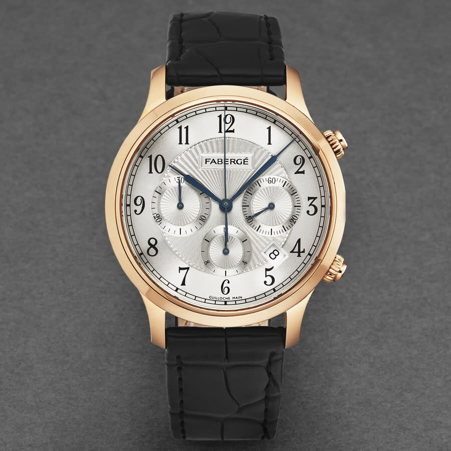 Faberge Agathon Chronograph Automatic Silver Dial Men's Watch FAB-208 ...