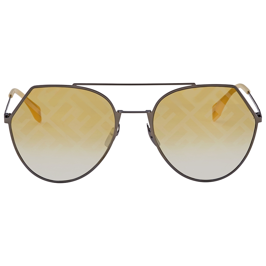 Fendi Eyeline Yellow Logo Aviator Ladies Sunglasses FF0194S4N1UB55 ...
