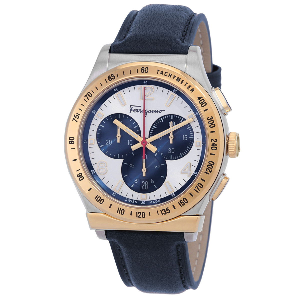 Ferragamo 1898 Chronograph Quartz Silver Dial Men's Watch SFDK00218 ...