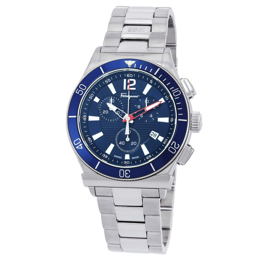 Ferragamo 1898 Sport Chrono Quartz Blue Dial Men's Watch SFYL01622 ...