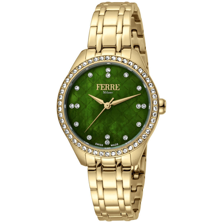 Ferre Milano Classic Quartz Green Dial Ladies Watch FM1L116M0071 ...