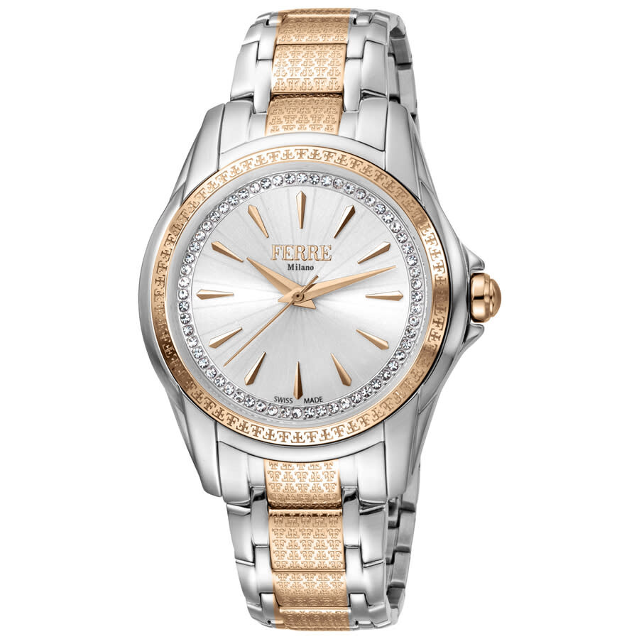Ferre Milano Classic Quartz White Dial Ladies Watch FM1L119M0091 ...