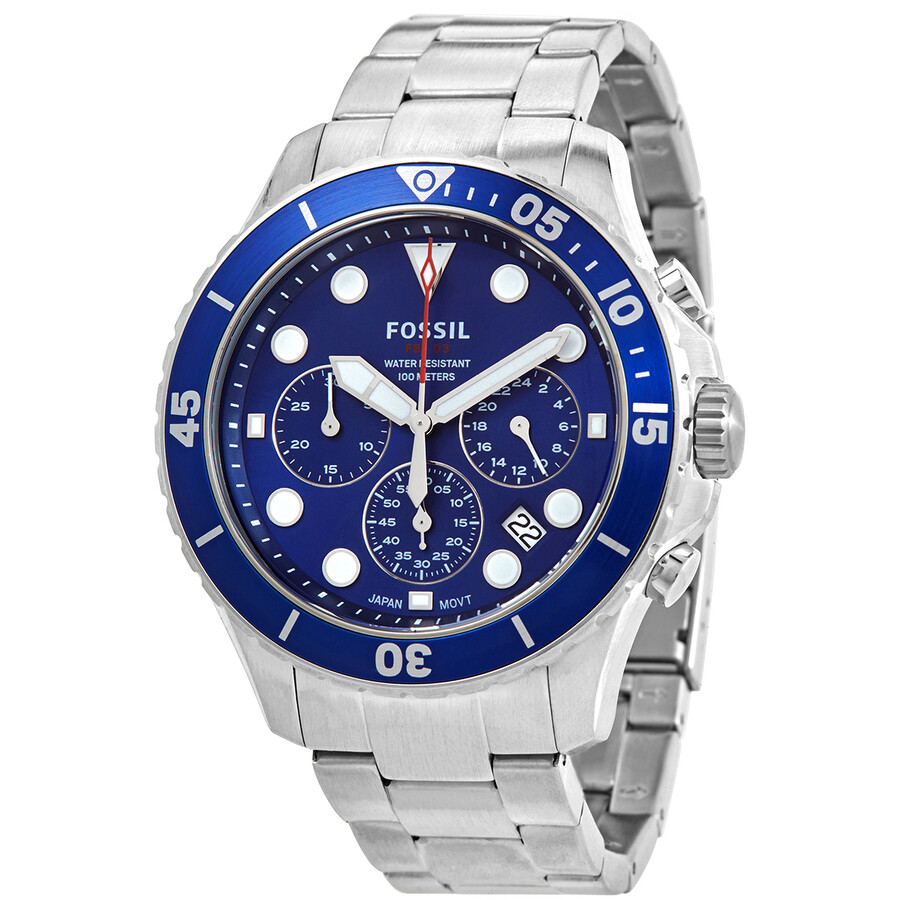 Fossil FB - 03 Chronograph Quartz Blue Dial Men's Watch FS5724 ...