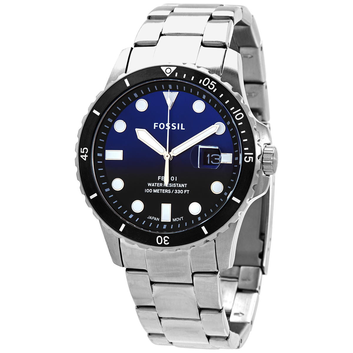 Fossil FB-01 Quartz Blue Dial Stainless Steel Men's Watch FS5668 ...