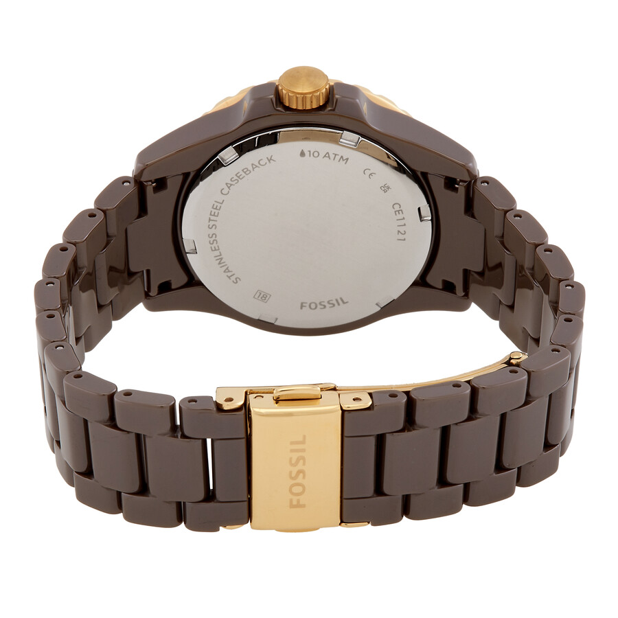 Fossil FB-01 Quartz Brown Dial Ceramic Ladies Watch CE1121 796483578012 - Watches, Fb-01 - Jomashop
