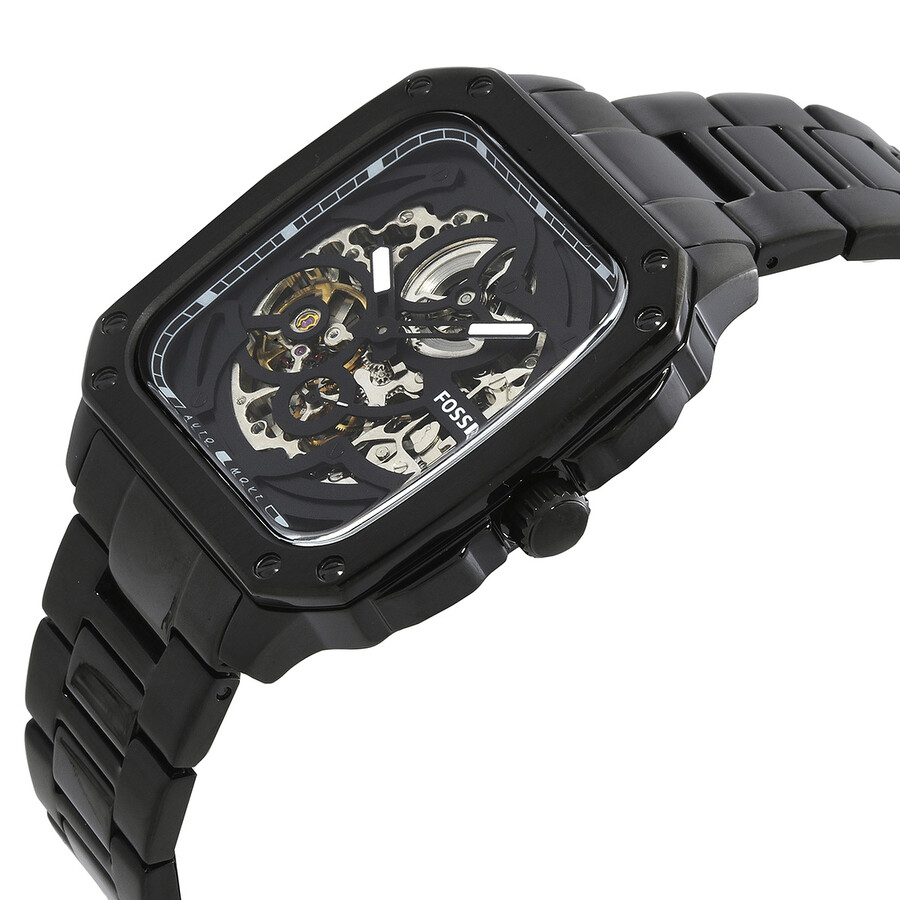 Fossil Inscription Automatic Black Dial Men's Watch ME3203 796483536609 ...