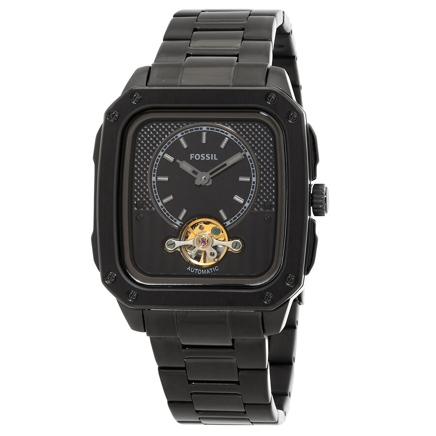 Fossil Inscription Automatic Black Dial Men's Watch ME3238 796483590465 ...