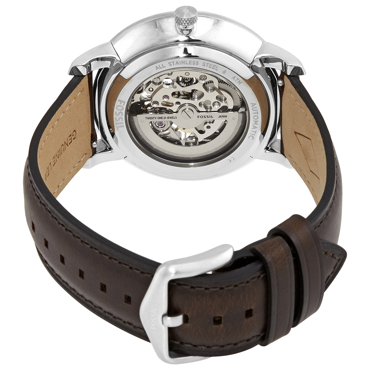 Fossil Neutra Automatic Cream Skeleton Dial Men's Watch ME3184 ...
