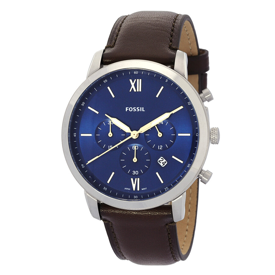 Fossil Neutra Chronograph Quartz Blue Dial Men's Watch and Bracelet Box ...