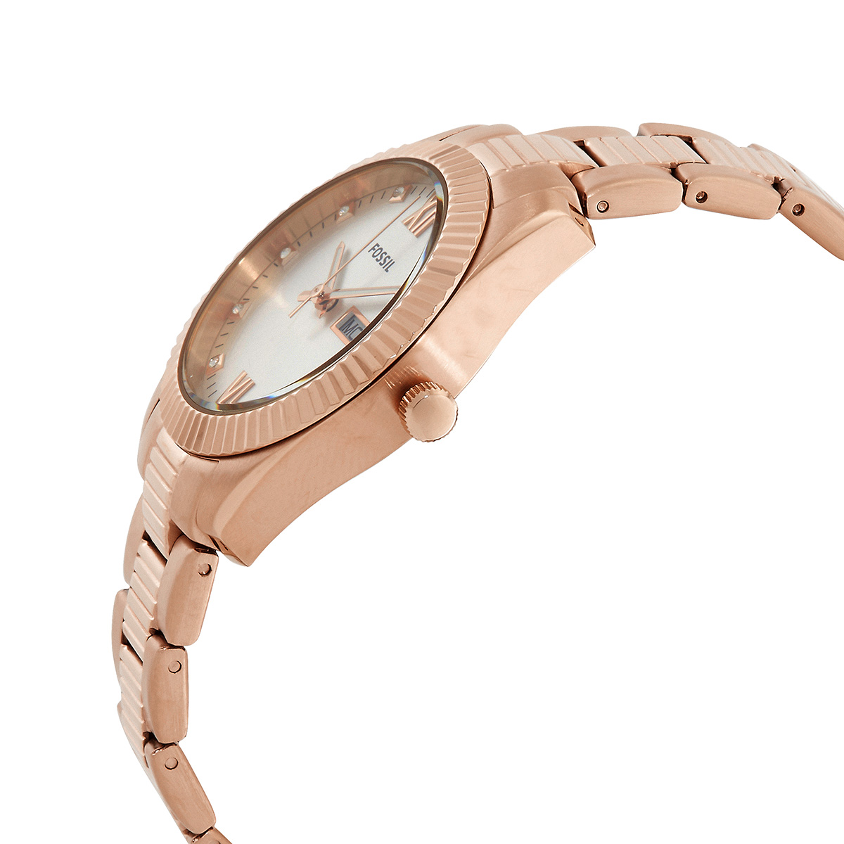 Fossil Scarlette Quartz Crystal Silver Dial Ladies Watch ES5200 ...