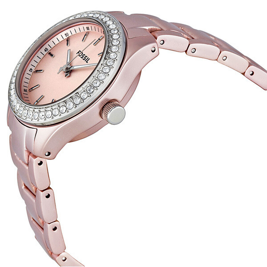 Fossil Stella Mini Glitz Blush Aluminium Ladies Watch ES2976 ...