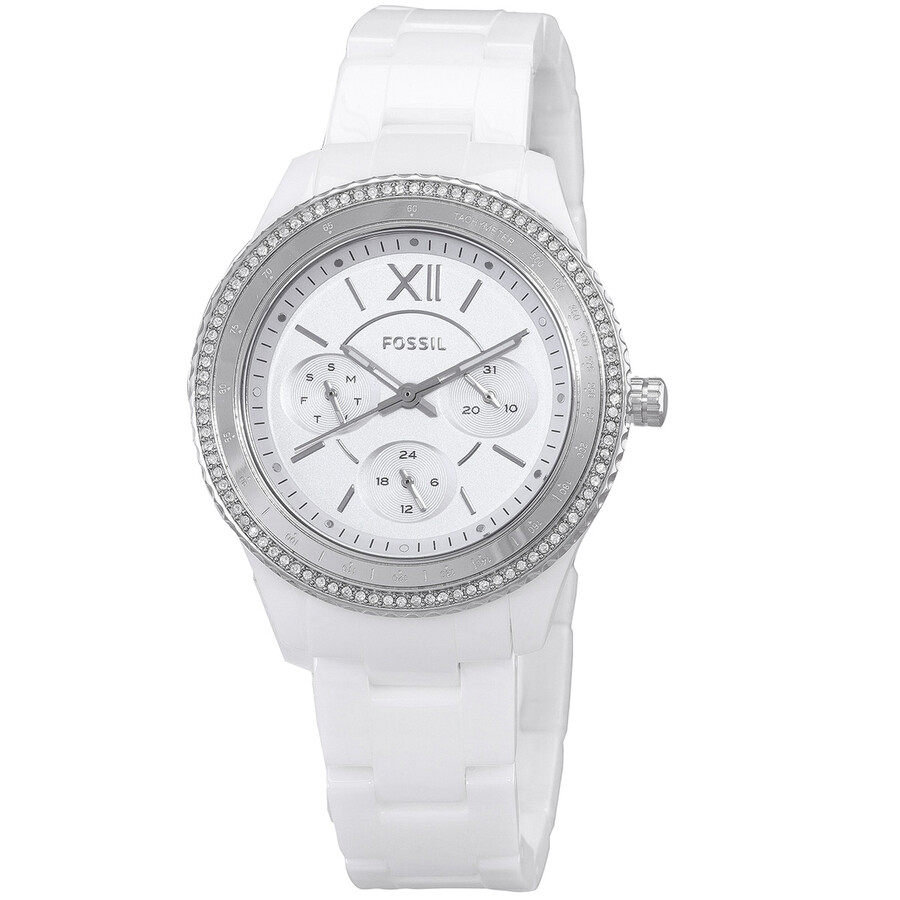 Fossil Stella Quartz Crystal Silver Dial Ladies Watch CE1113 - Watches ...