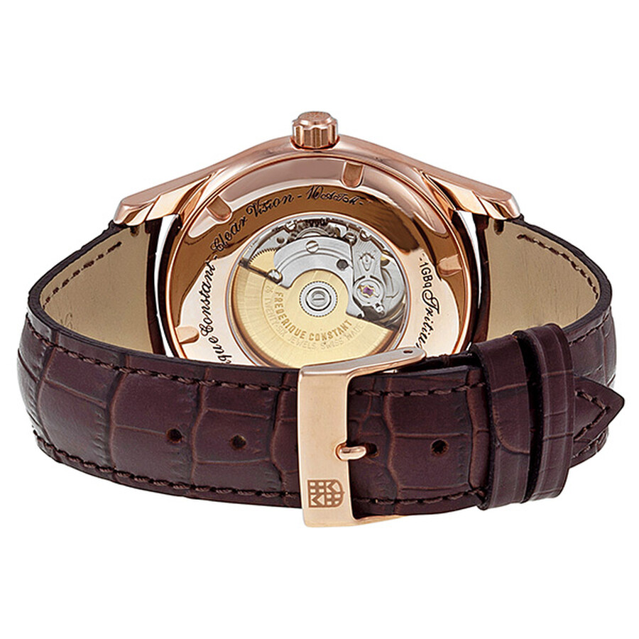 Frederique Constant Automatic Chocolate Dial Rose Gold-Plated Men's ...