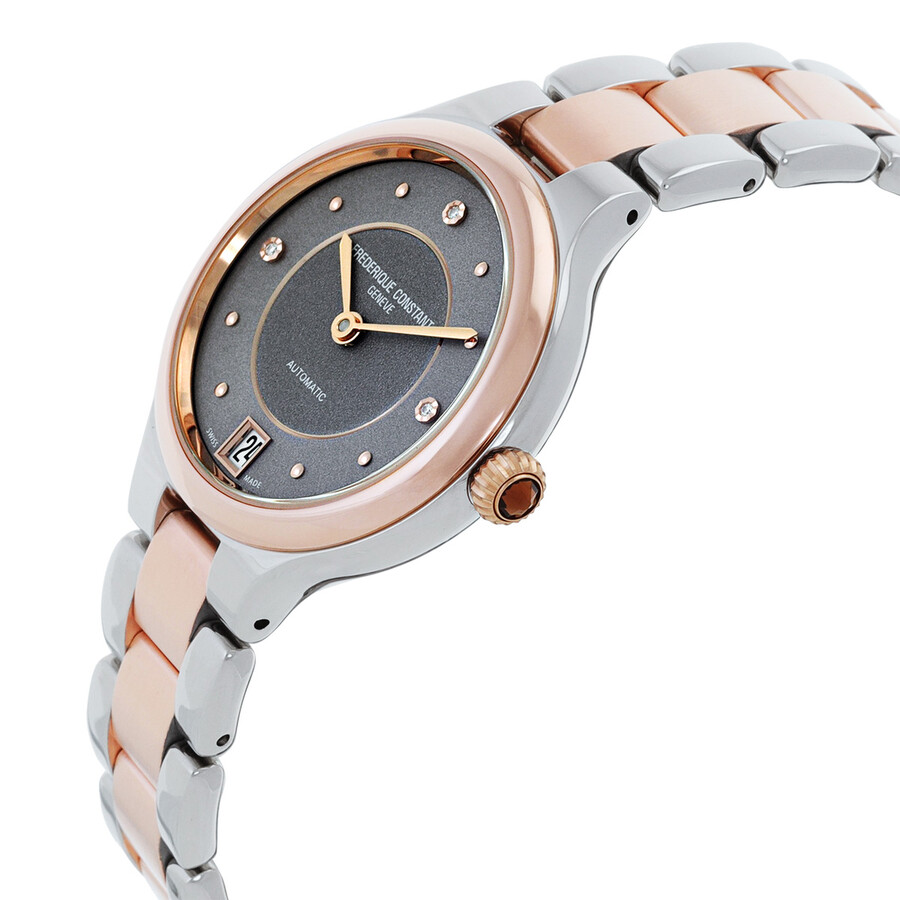 Frederique Constant Delight Automatic Diamond Grey Dial Ladies Watch FC ...