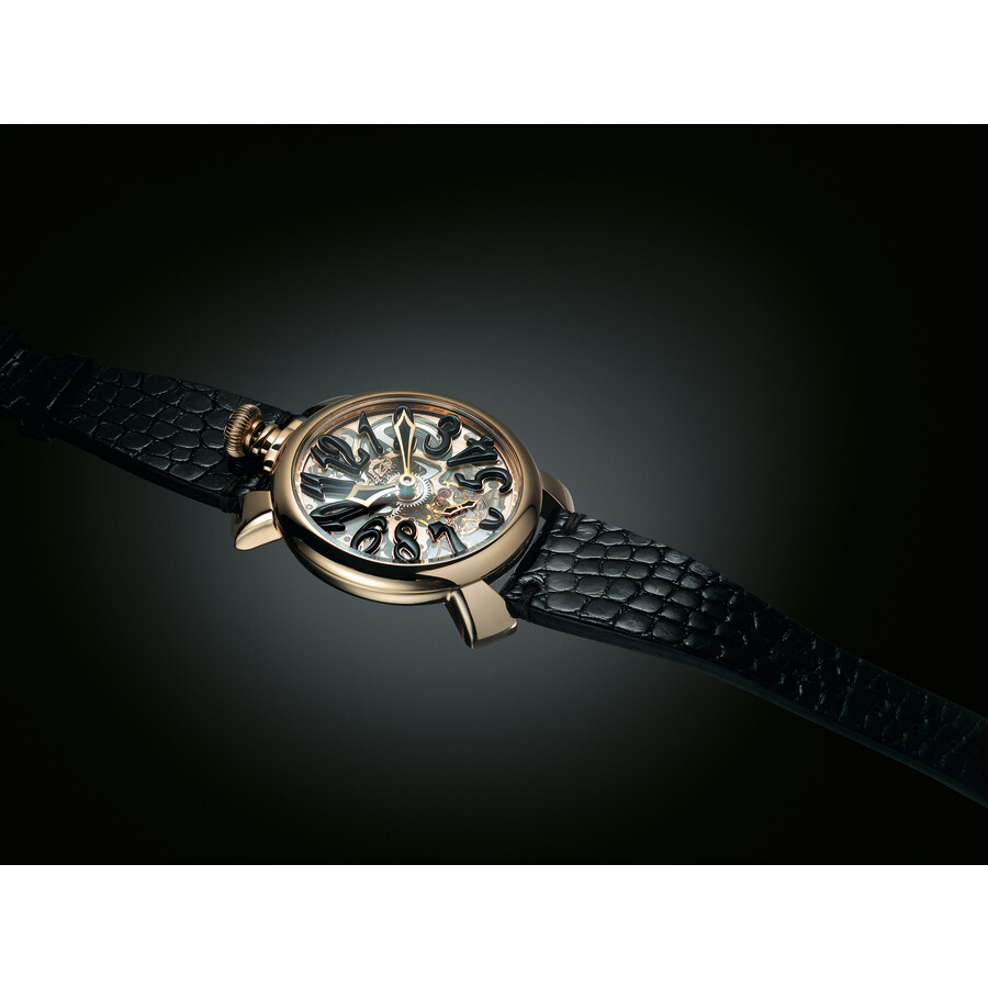 Gaga Milano Skeleton 48 Mm Ip Rose Skeleton Dial Men's Watch ...
