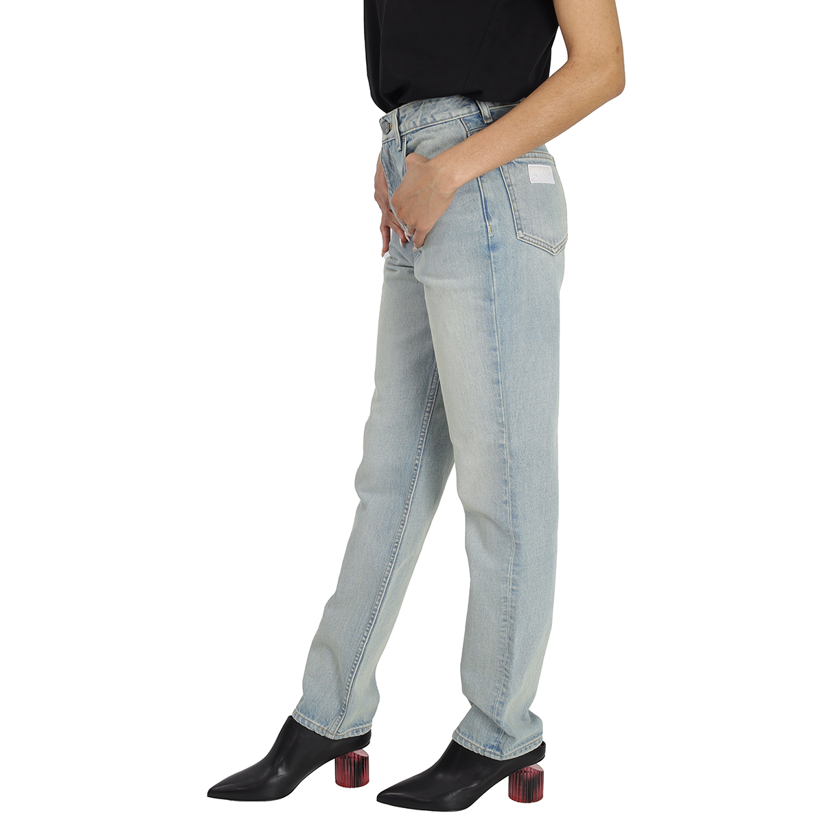 Ganni Ladies Blue Tint Wash Denim Swigy Jeans, Waist Size 28" F6551 ...