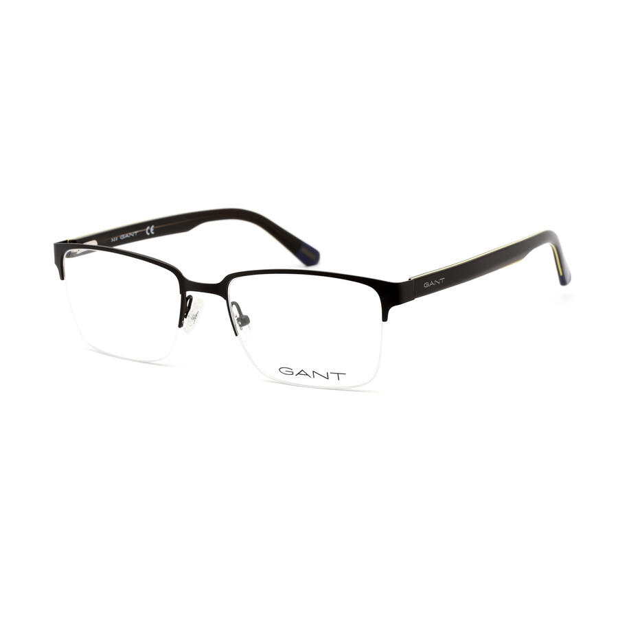 Gant Men's Black Rectangular Eyeglass Frames GA311100253 664689789719 ...
