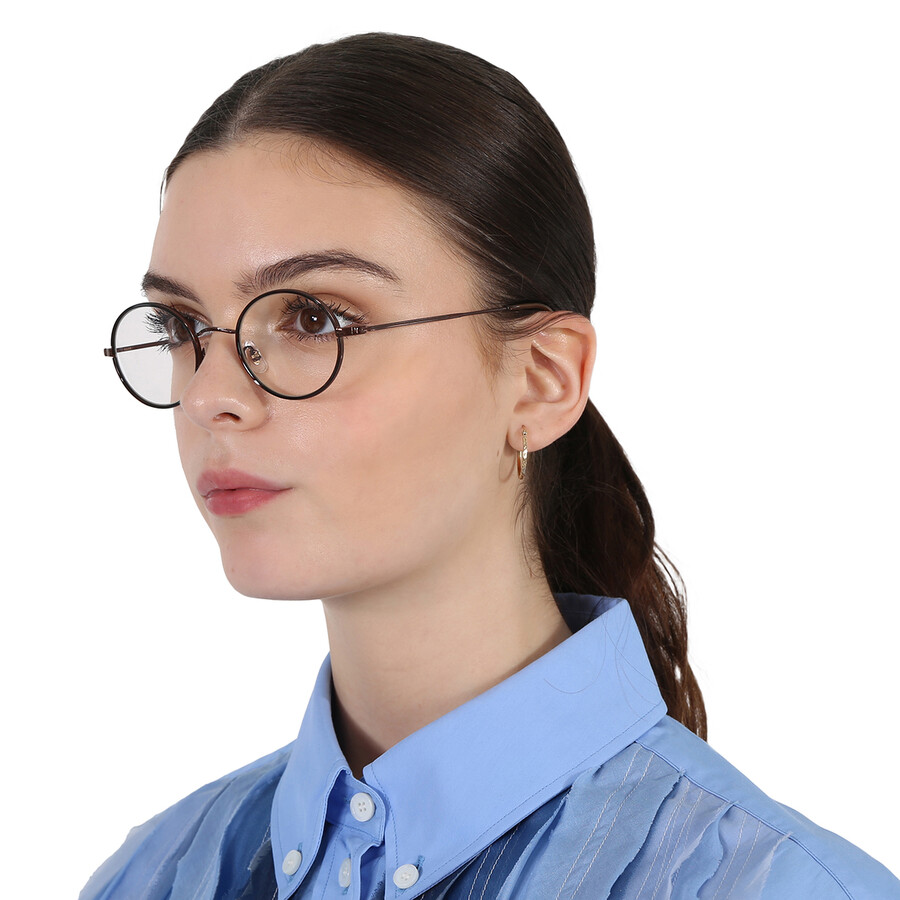 Garrett Leight Linden Demo Round Ladies Eyeglasses 3048 UM-M-BRT 46 ...