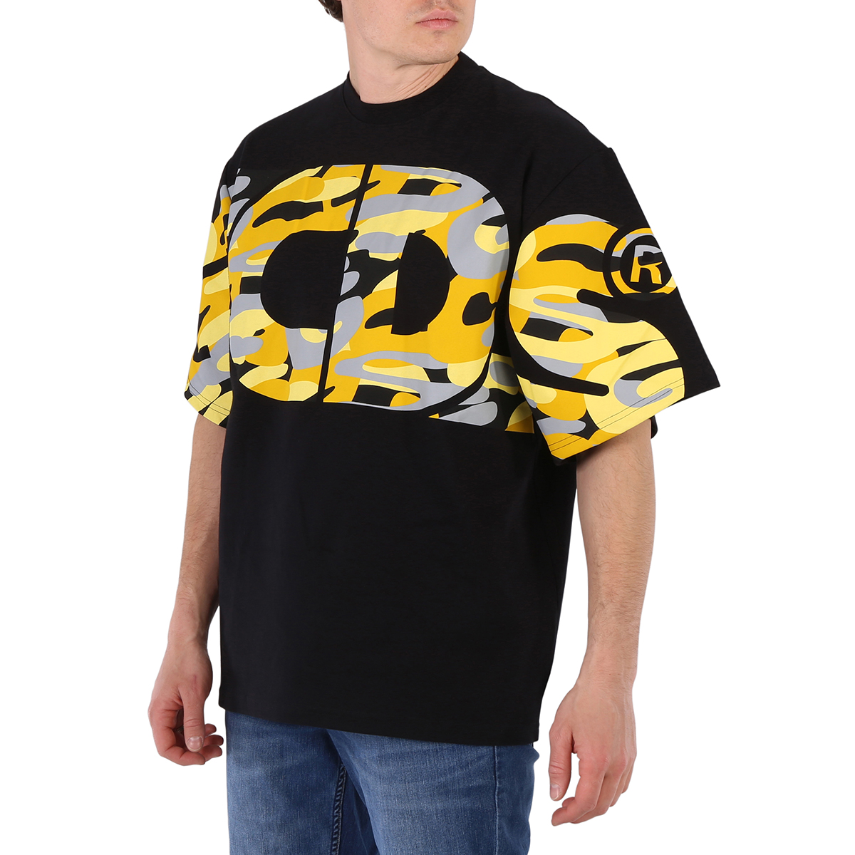 Gcds Men's Camouflage Logo Crewneck Cotton T-shirt, Size Small ...
