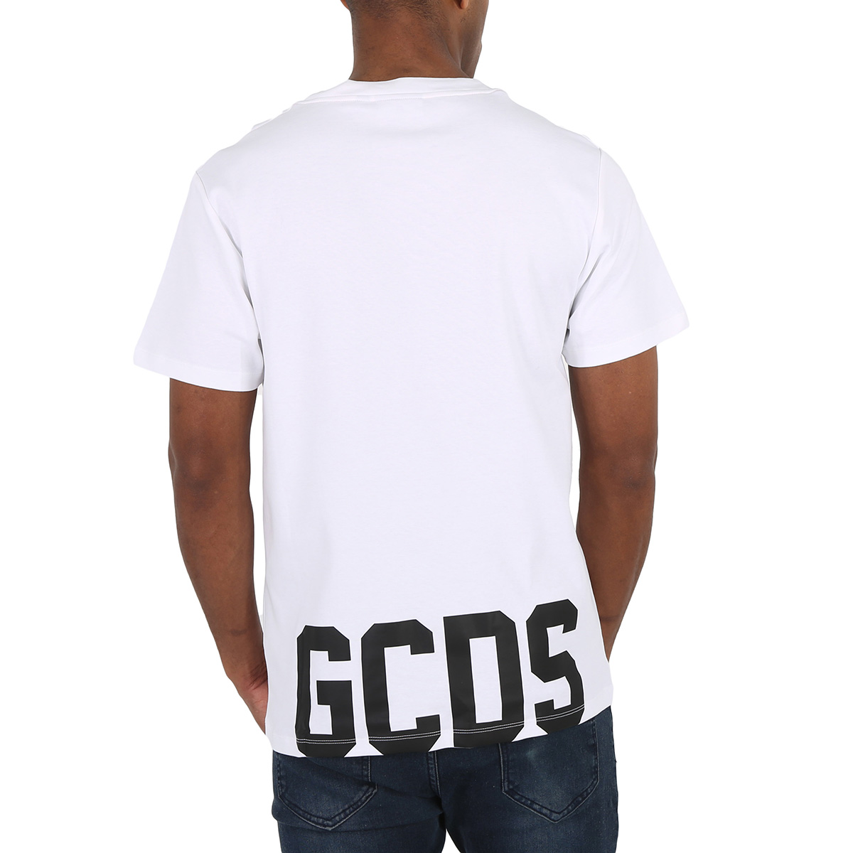 Gcds Men's White Cotton Logo Low Band T-Shirt, Size X-Large SS23M130204 ...