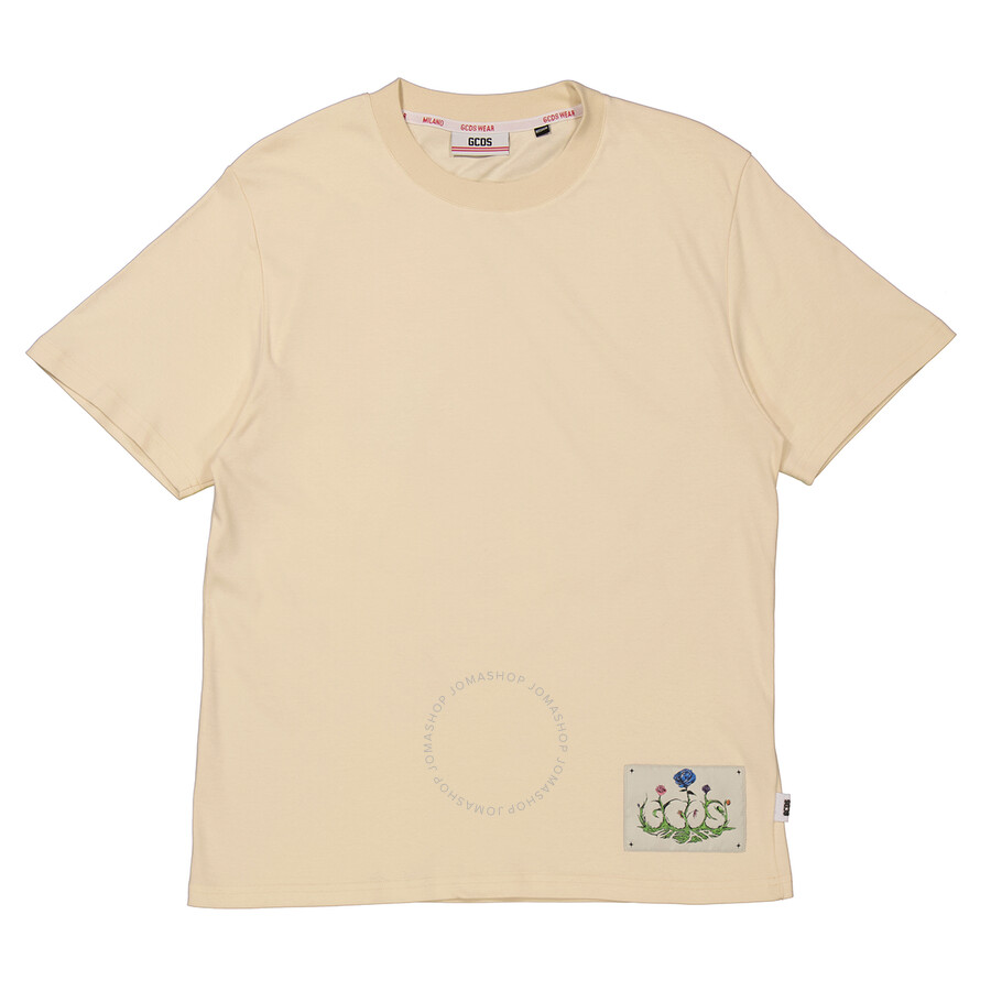 Gcds Men's Whitecup Grey Roses Logo-Print T-Shirt, Size Small ...