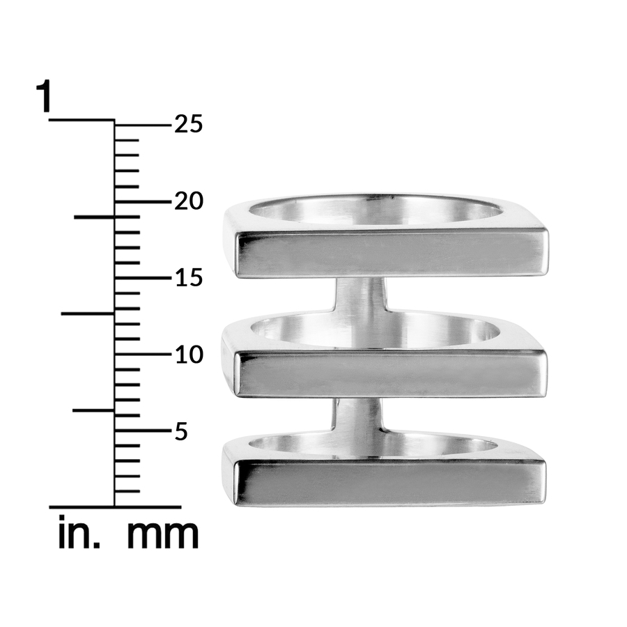 Georg Jensen Aria Silver Flat Three Band Ring, Size 5.25 8560200-3 ...