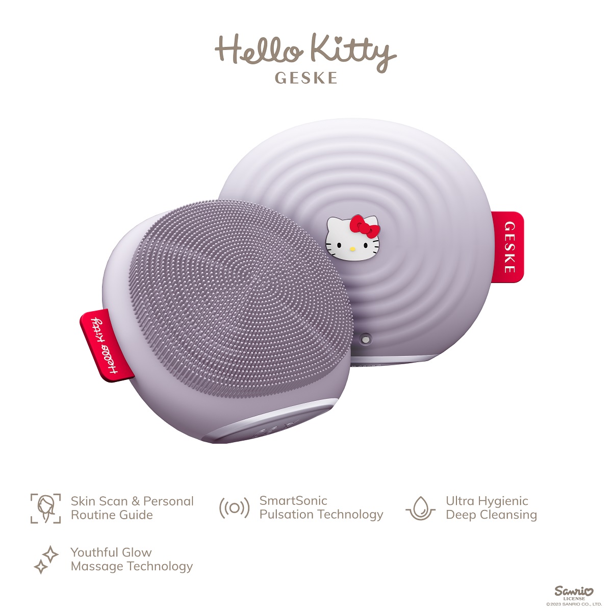 Geske Hello Kitty PurpleSonic Facial Brush 4 in 1 4099702004436 - Jomashop