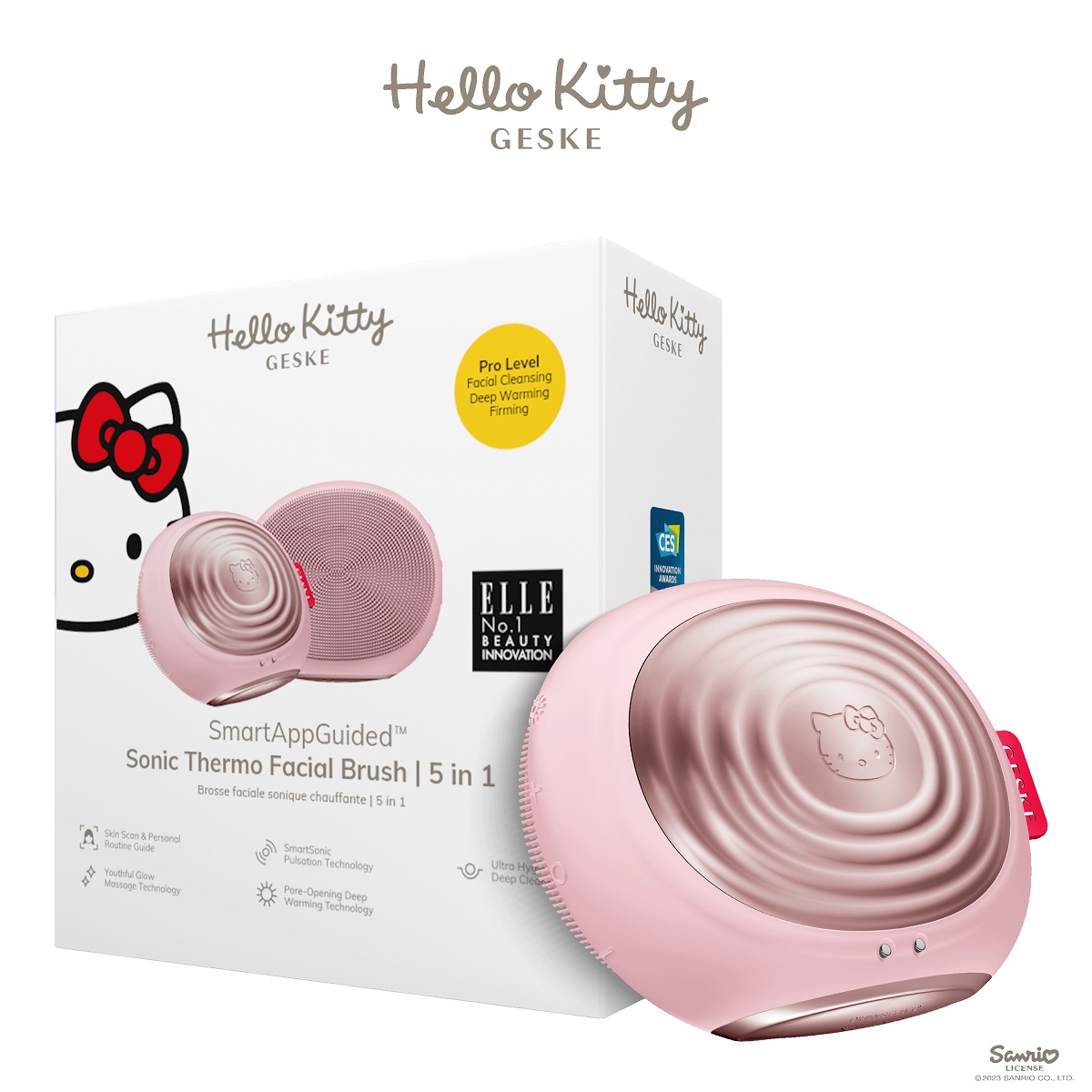 Geske x Hello Kitty Sonic Thermo Facial Brush 5 in 1 4099702004504 ...