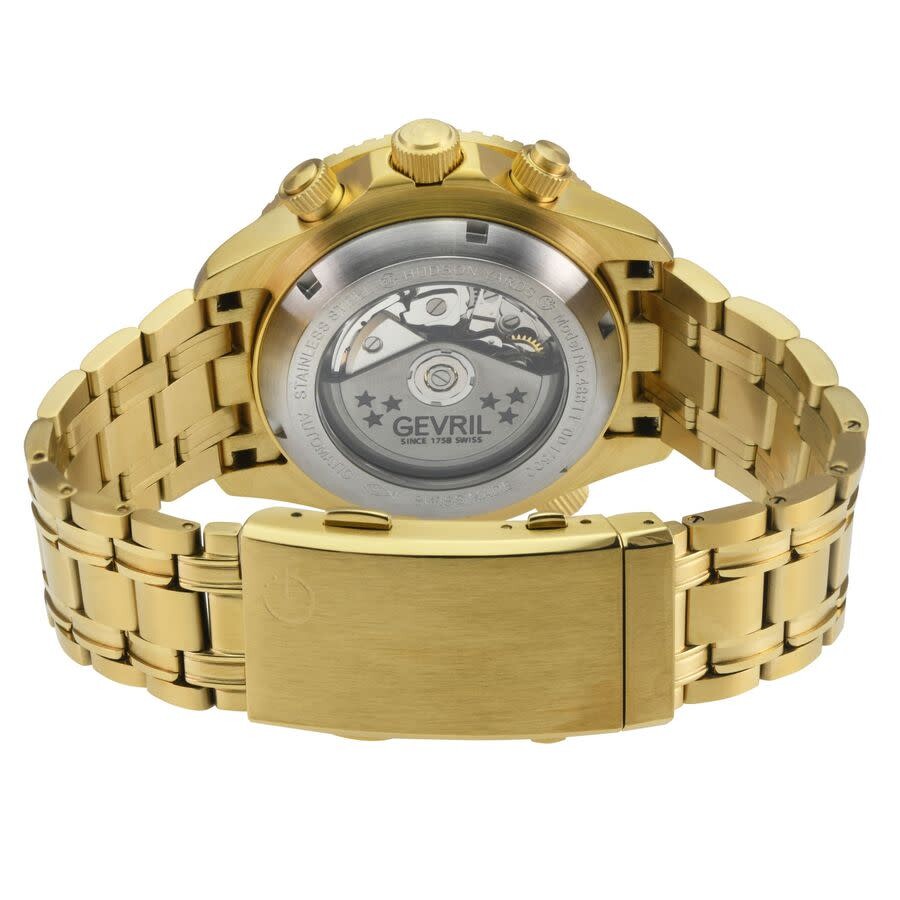 Gevril Hudson Yards Chronograph Automatic Black Dial Men's Watch 48811B ...